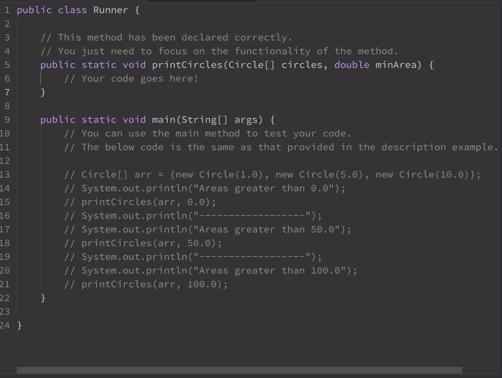 Solved Q1) Using a Circle Class The toString() method in | Chegg.com