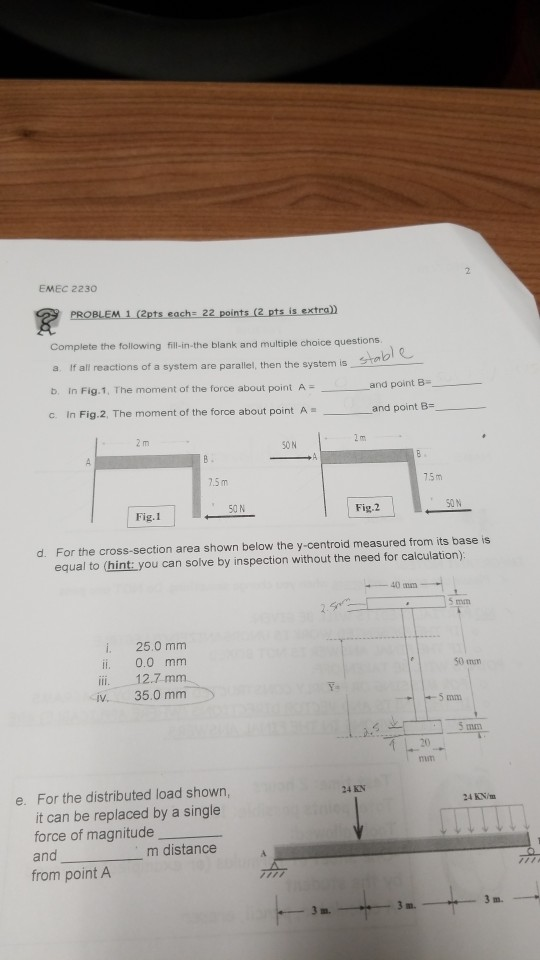 Solved EMEC 2230 Complete the following fill-in-the blank | Chegg.com