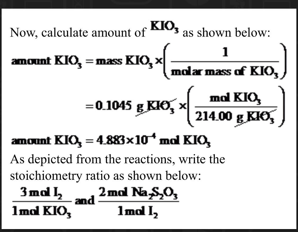 Solved The excercise reads as follow: The titration of I2 | Chegg.com