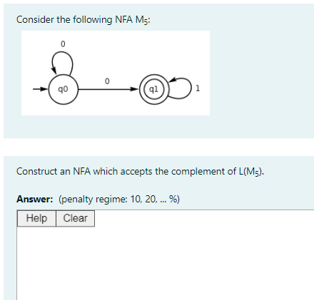Solved Consider the following NFA M5: 0 0 90 8 91 Construct | Chegg.com