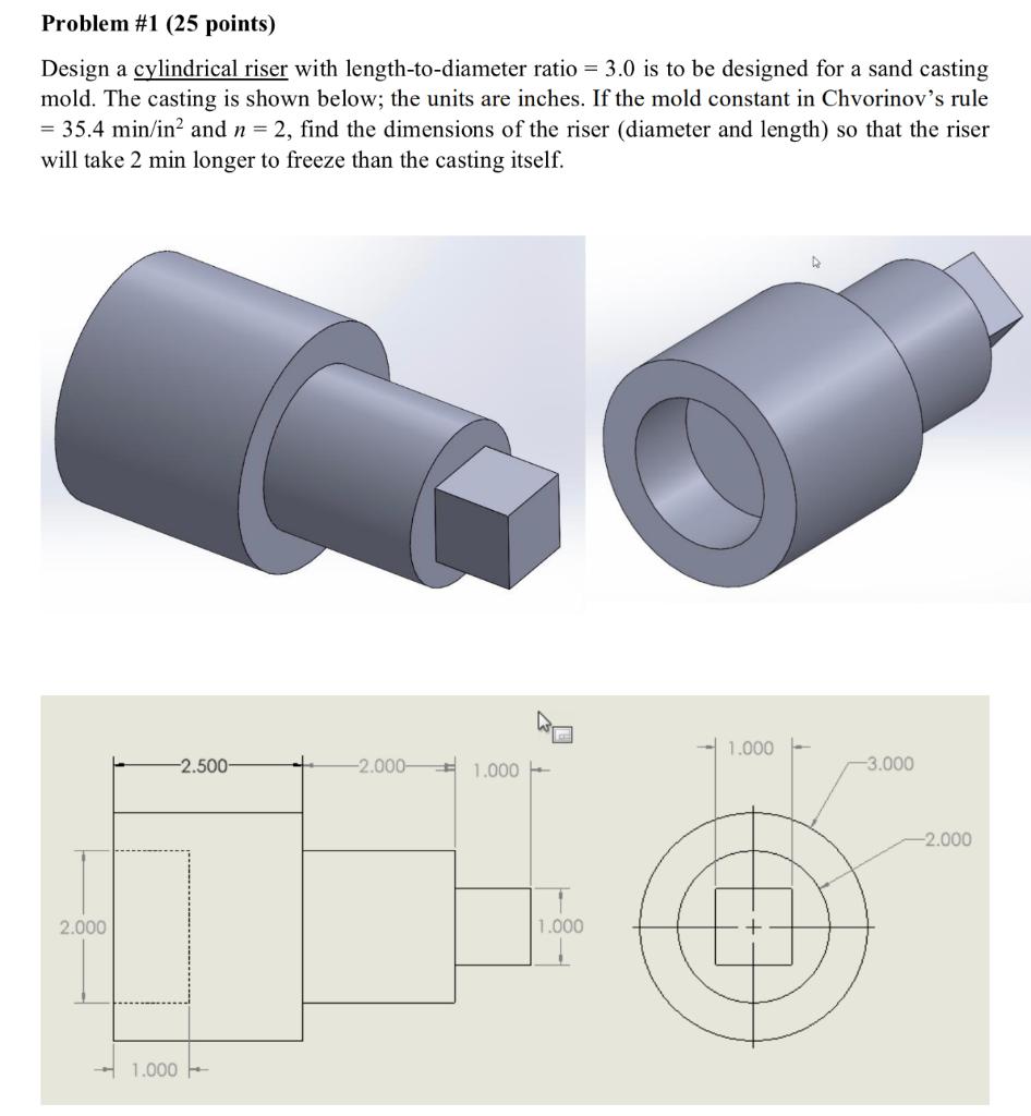 Solved Problem \#1 (25 points) Design a cylindrical riser | Chegg.com