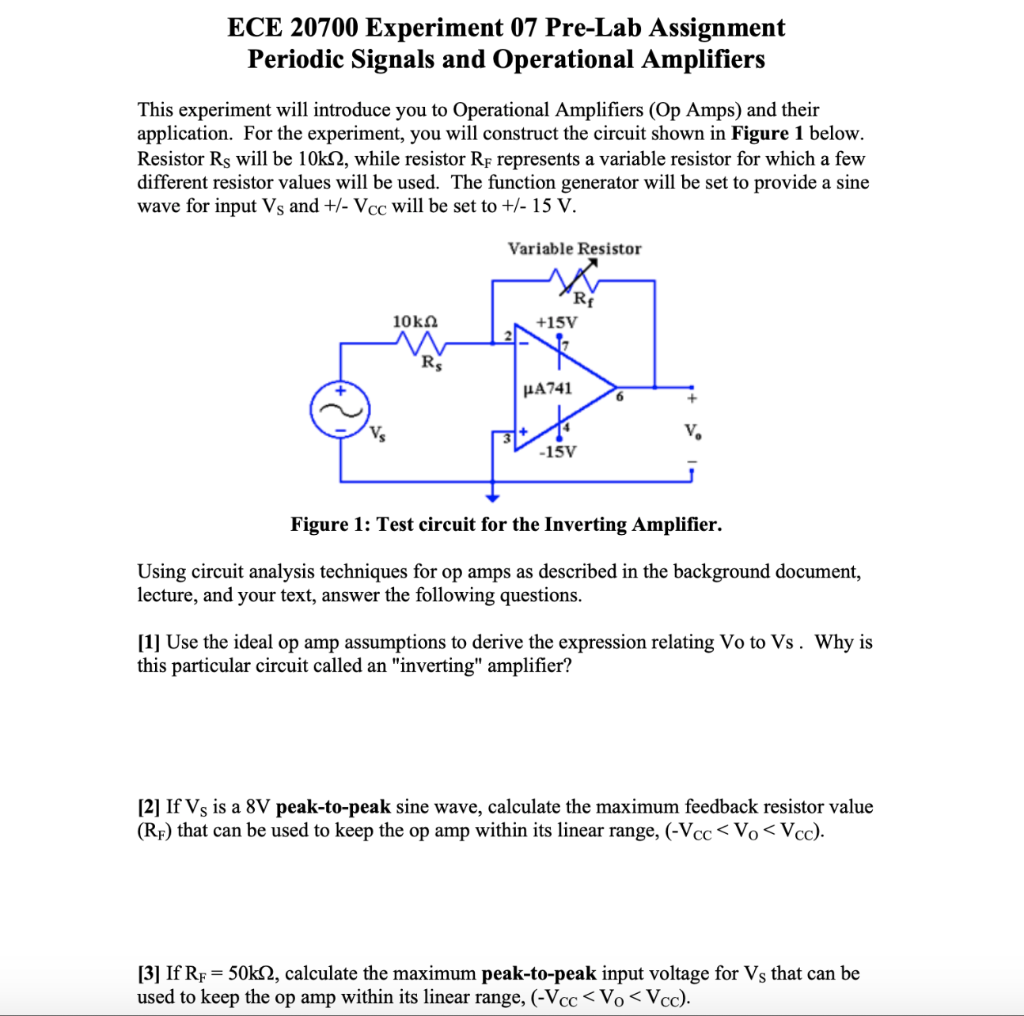 Solved ECE 20700 Experiment 07 Pre-Lab Assignment Periodic | Chegg.com