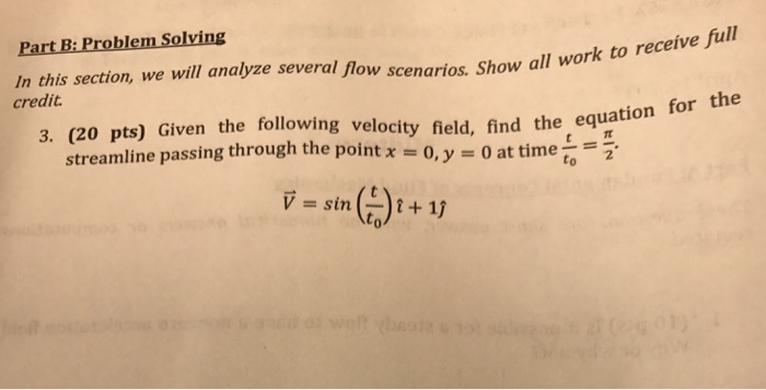 Solved Given the following velocity field, find the equation | Chegg.com
