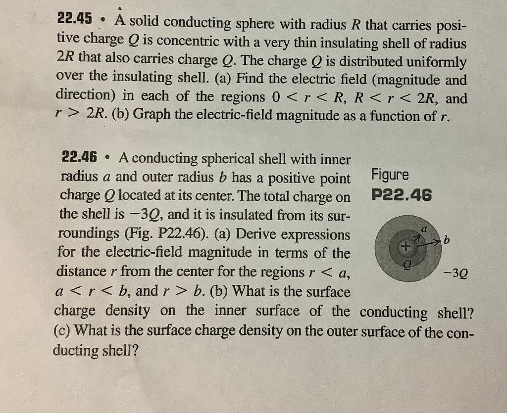 Solved 22.45 - A solid conducting sphere with radius R that | Chegg.com
