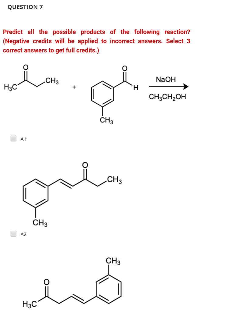Solved QUESTION 7 Predict all the possible products of the | Chegg.com