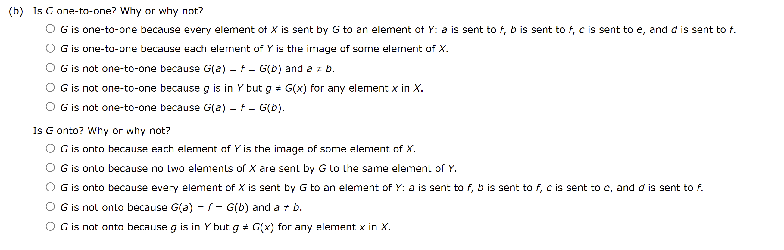 Solved Let X = {a,b,c,d} and Y = {e, f, g}. Define functions | Chegg.com