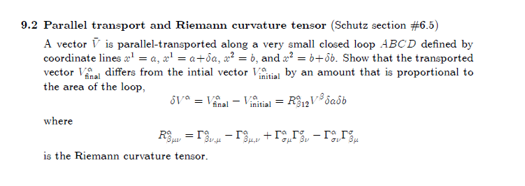 Solved 9.2 Parallel transport and Riemann curvature tensor | Chegg.com