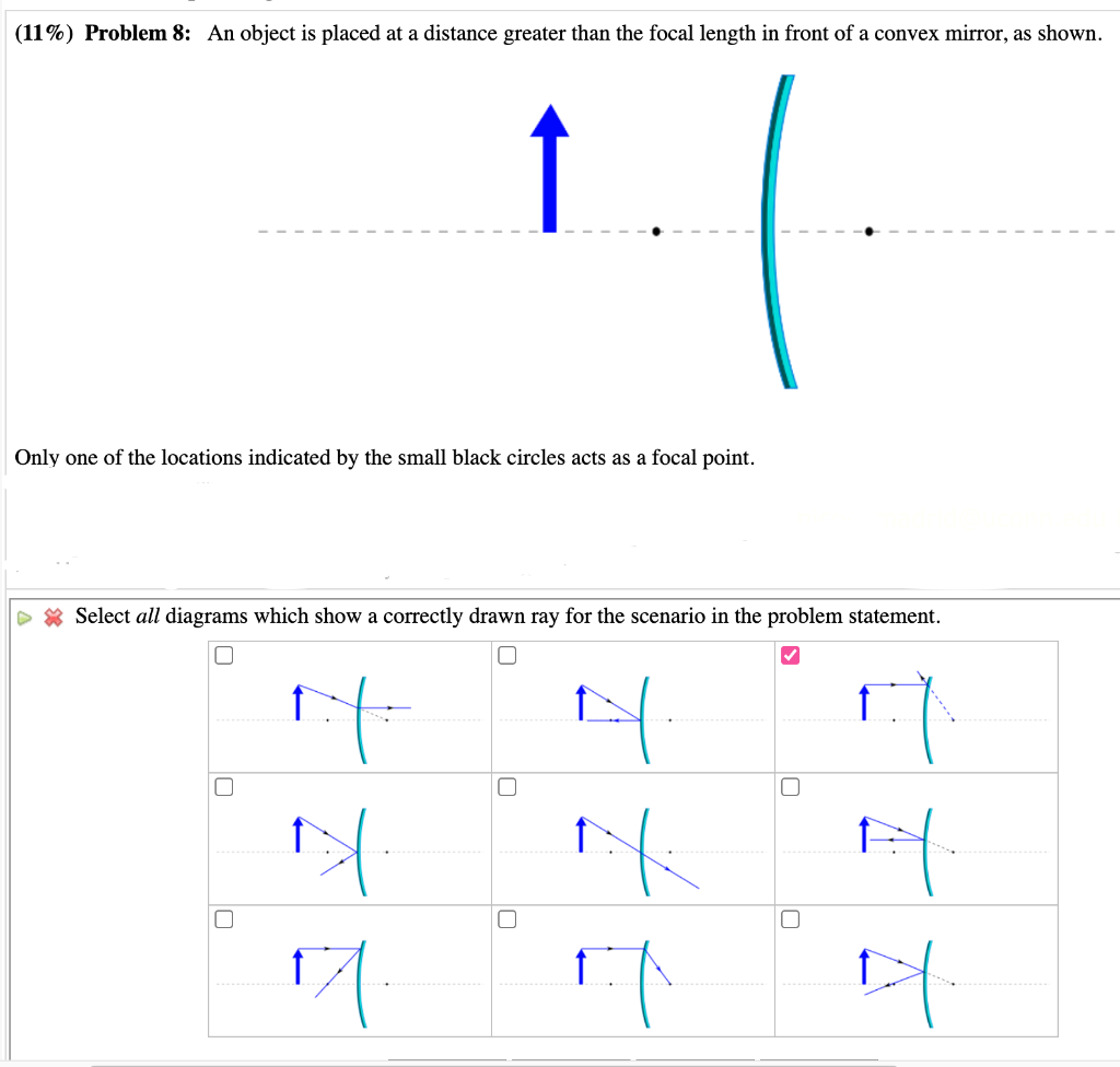 Solved (11\%) Problem 8: An object is placed at a distance | Chegg.com