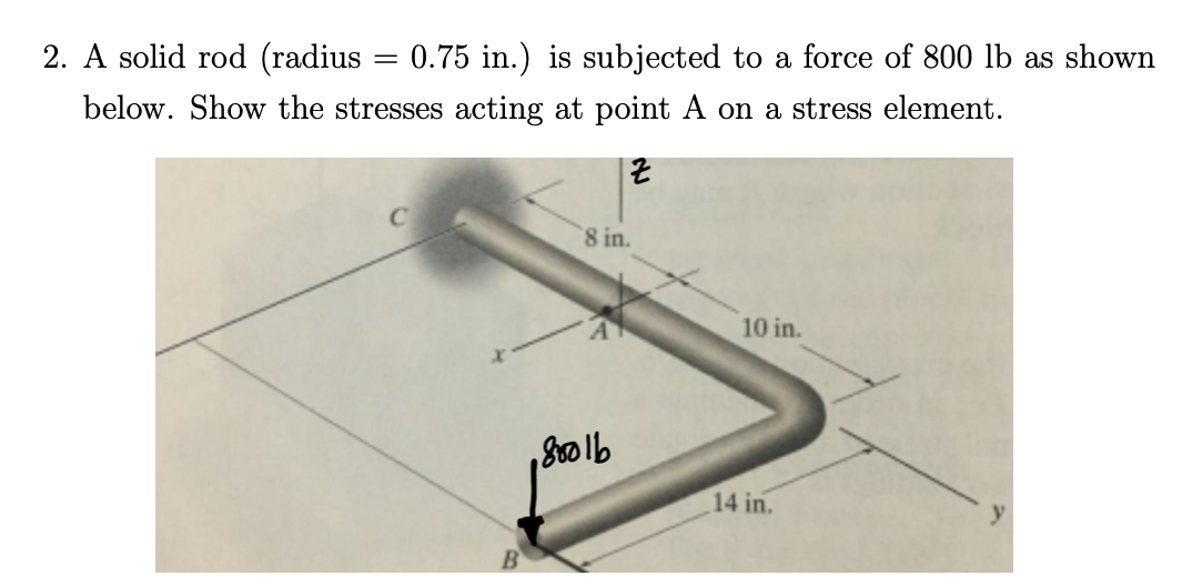 Solved - 2. A solid rod (radius 0.75 in.) is subjected to a | Chegg.com