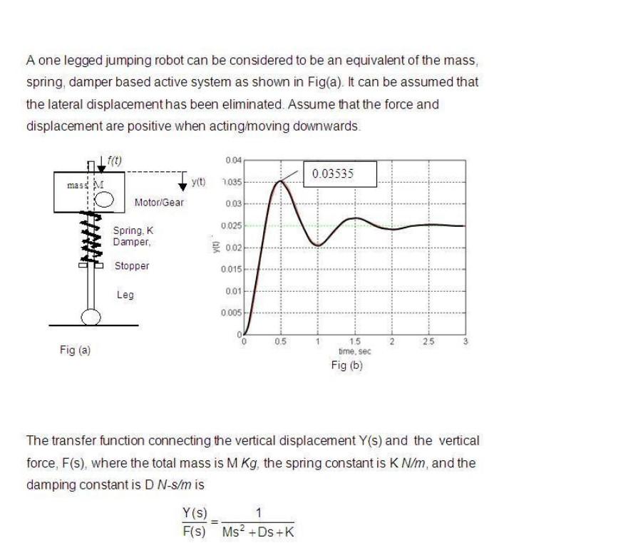 Solved A one legged jumping robot can be considered to be an | Chegg.com