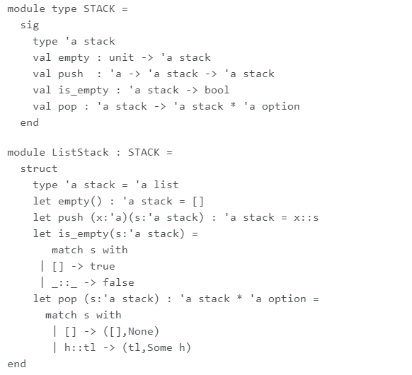 Solved (* The interface and structure for the polymorphic | Chegg.com