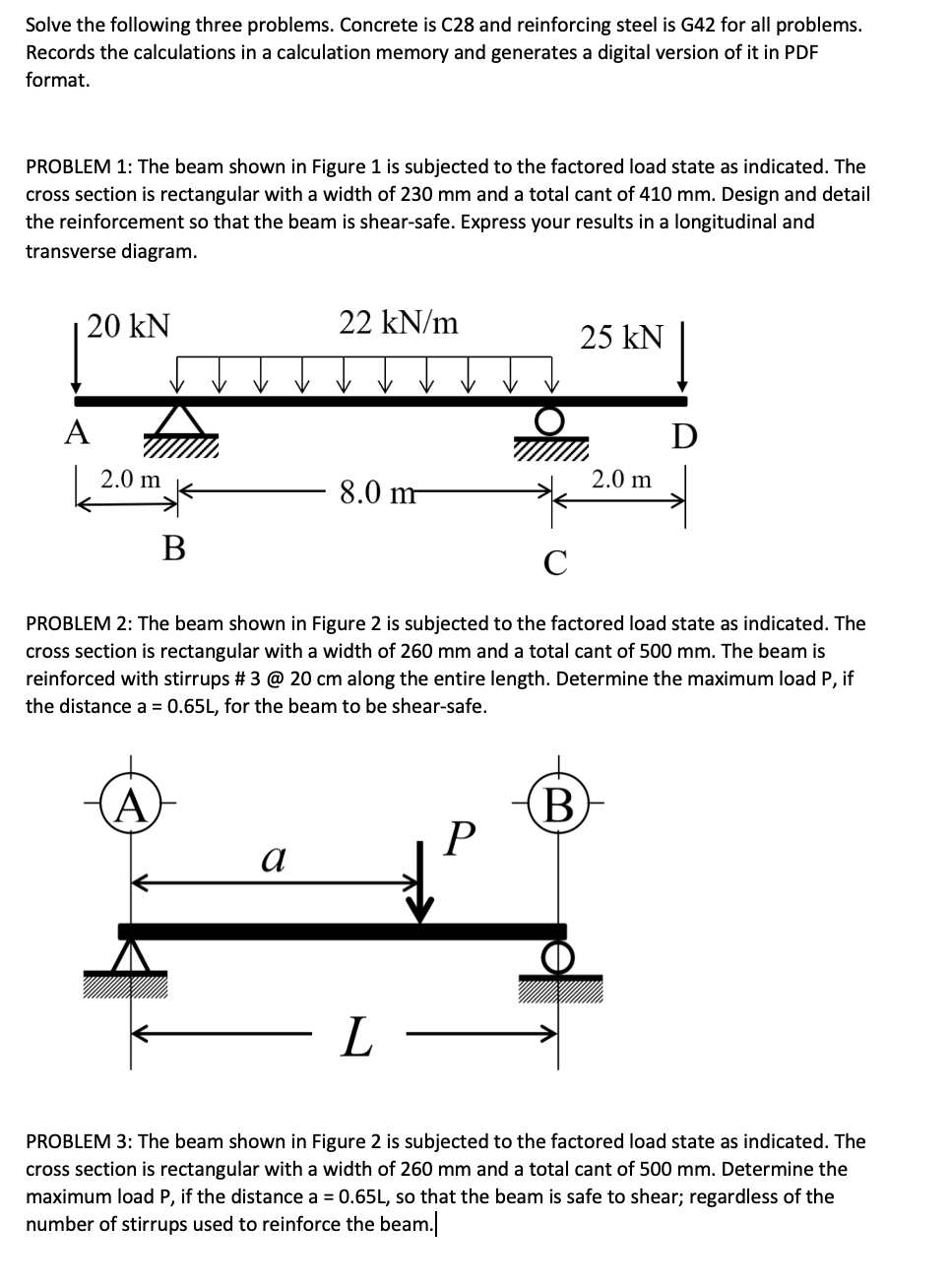 Solved Solve the following three problems. Concrete is C28 | Chegg.com