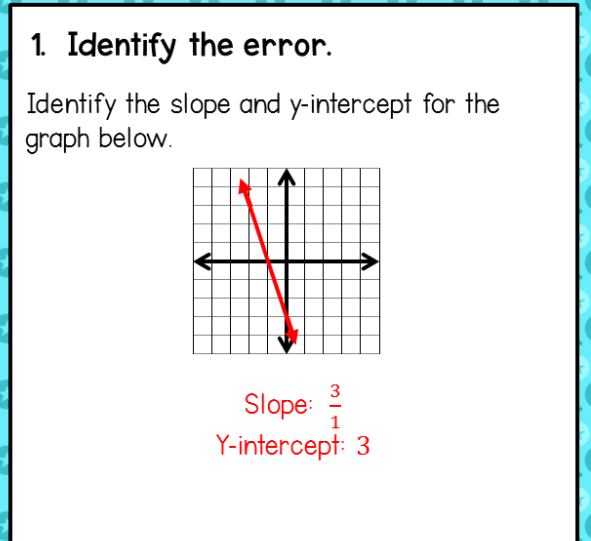 Solved 1. Identify the error. Identify the slope and | Chegg.com