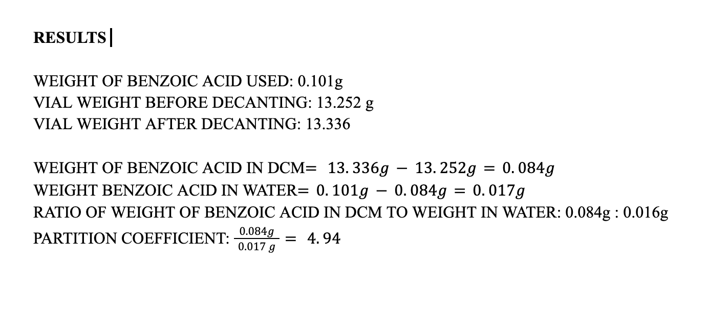 Solved 1a. Discuss the partition coefficent value for | Chegg.com