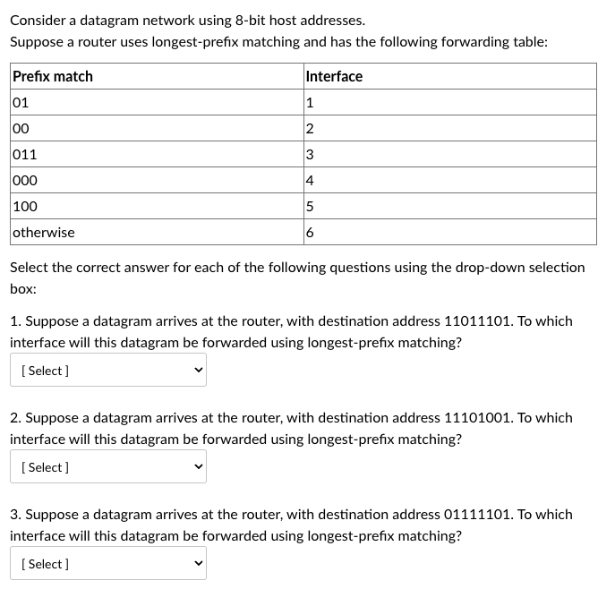 Solved Consider a datagram network using 8-bit host | Chegg.com
