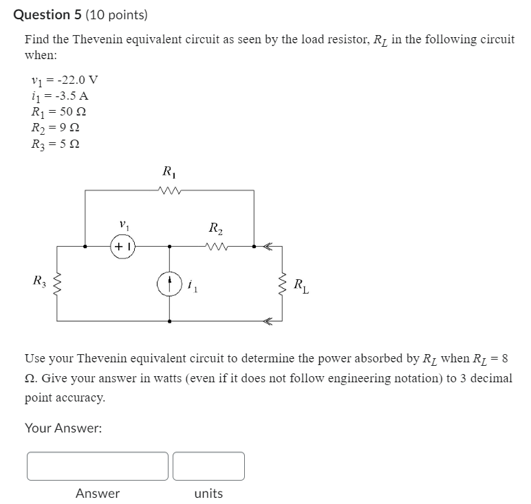 Solved Find the Thevenin equivalent circuit as seen by the | Chegg.com