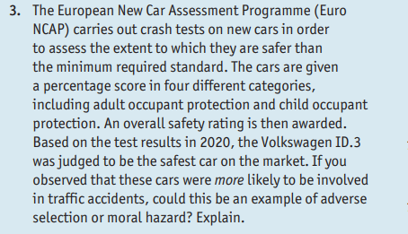 Solved 3. The European New Car Assessment Programme (Euro | Chegg.com
