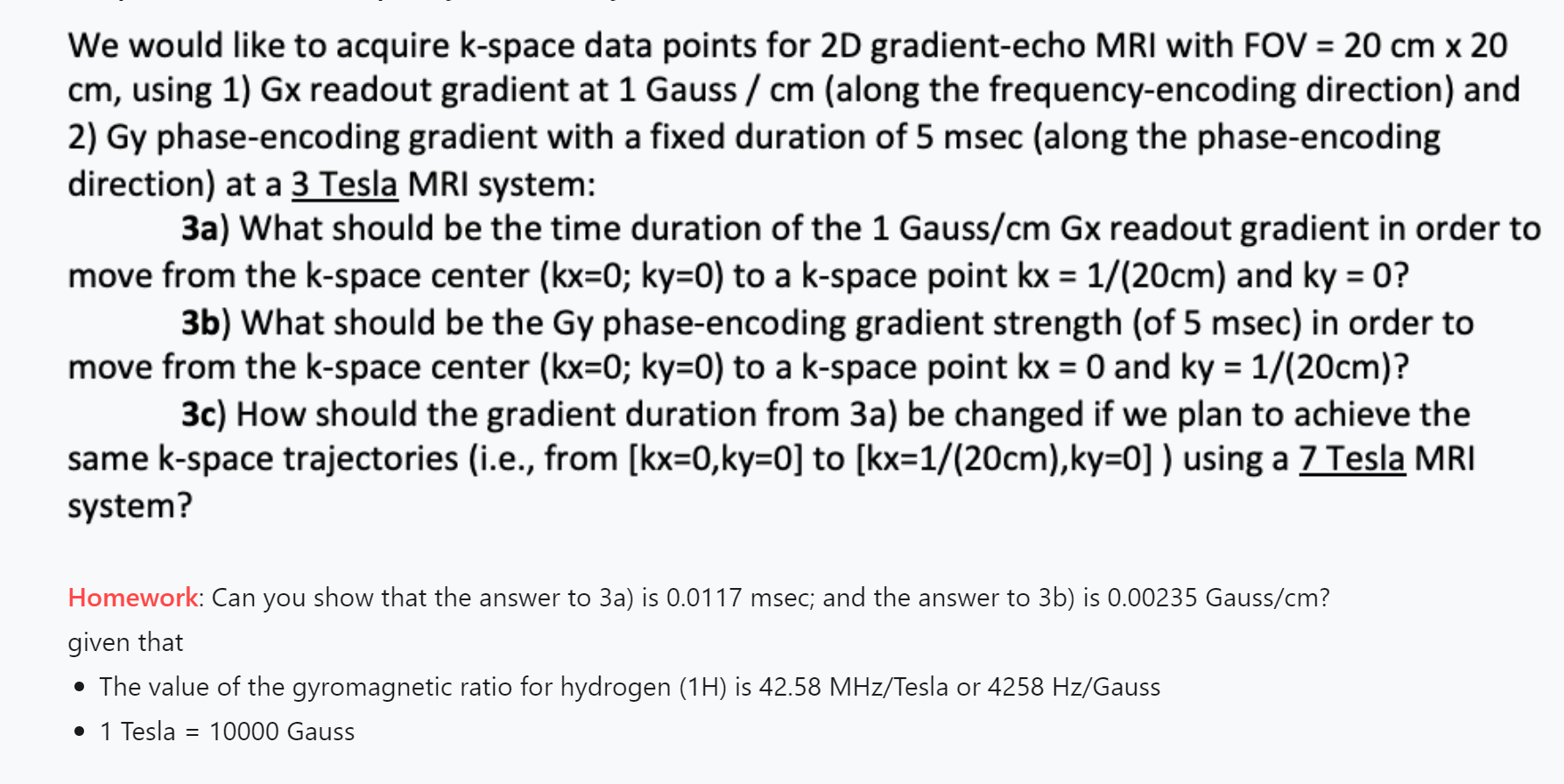 Solved We would like to acquire k-space data points for 2D | Chegg.com