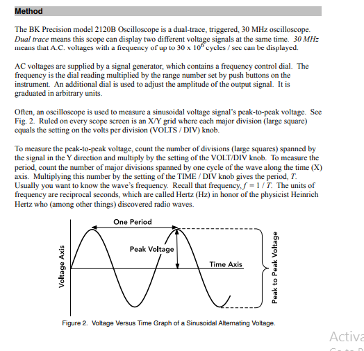 Solved Experiment 6 The Oscilloscope Introduction This | Chegg.com