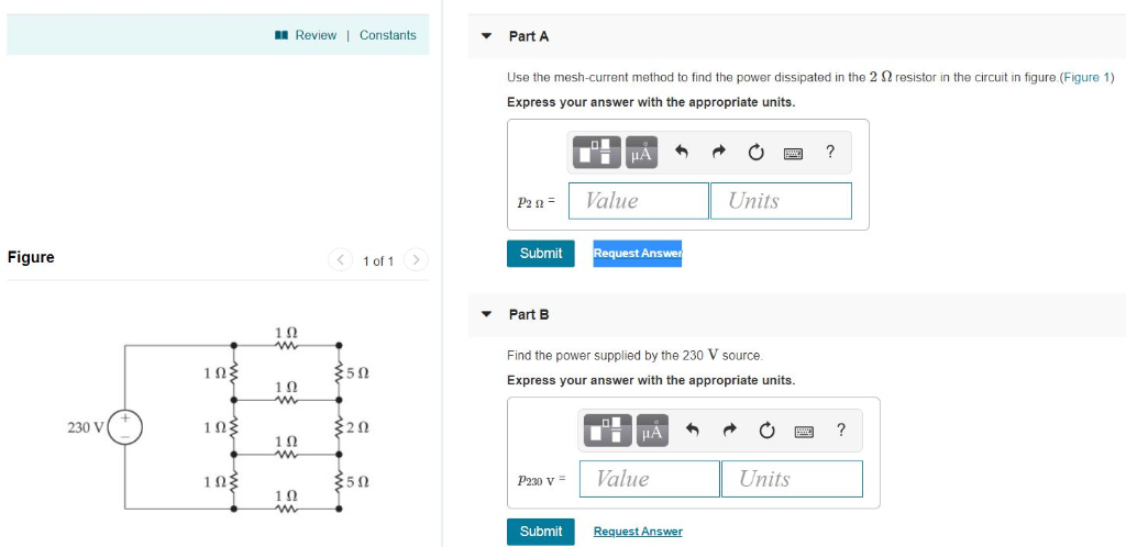 Solved Review | Constants Part A Use the mesh-current method | Chegg.com