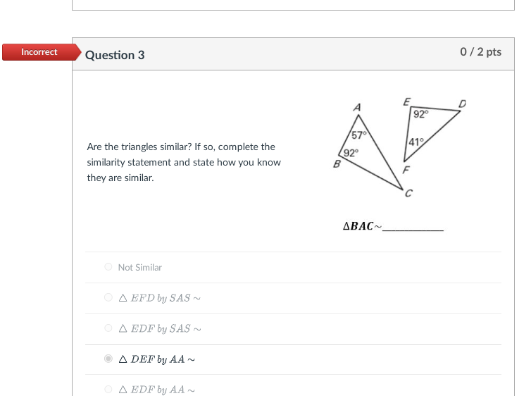 Solved Are the triangles similar? If so, complete the | Chegg.com