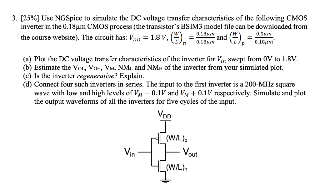 3. [25%] Use NGSpice to simulate the DC voltage | Chegg.com