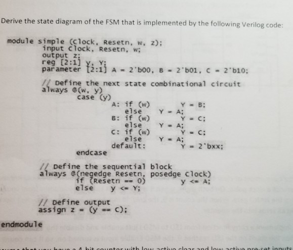 Solved Derive the state diagram of the FSM that is | Chegg.com