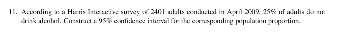 Solved 11. According to a Harris Interactive survey of 2401 | Chegg.com