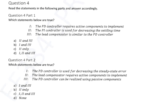 Solved Read the statements in the following parts and answer | Chegg.com