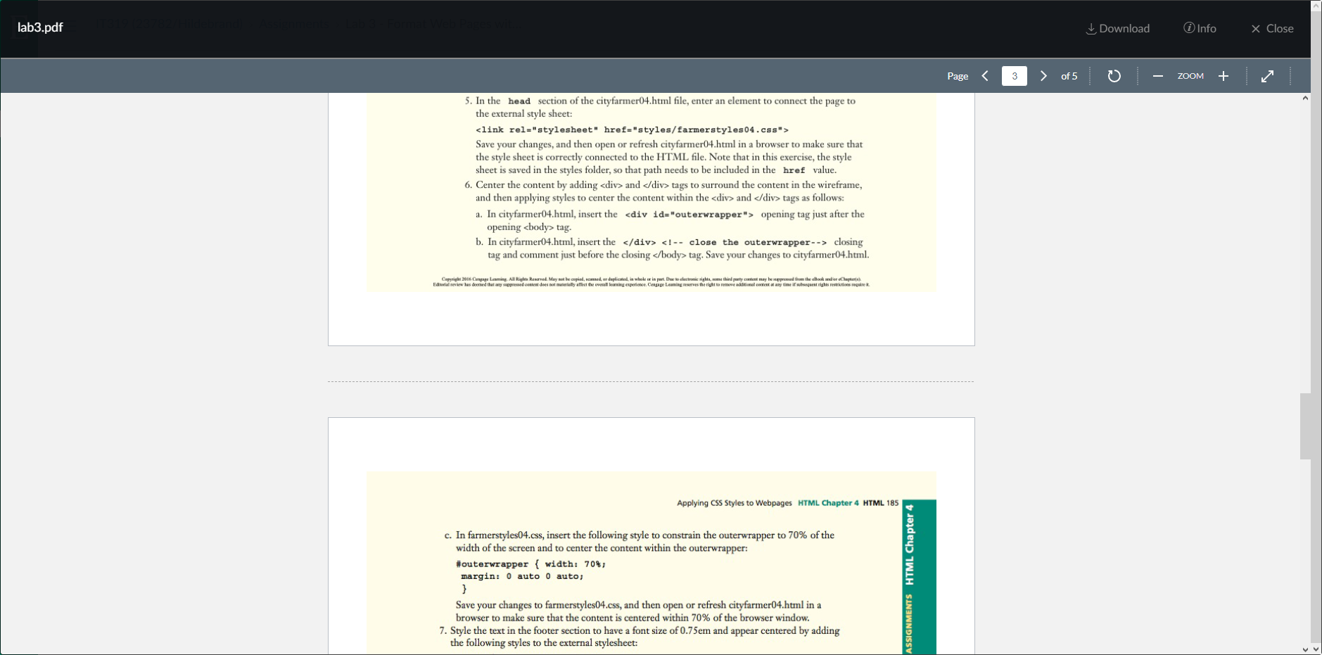 Solved Complete Lab 1 from Chapter 4 (p. 183) of the Web | Chegg.com
