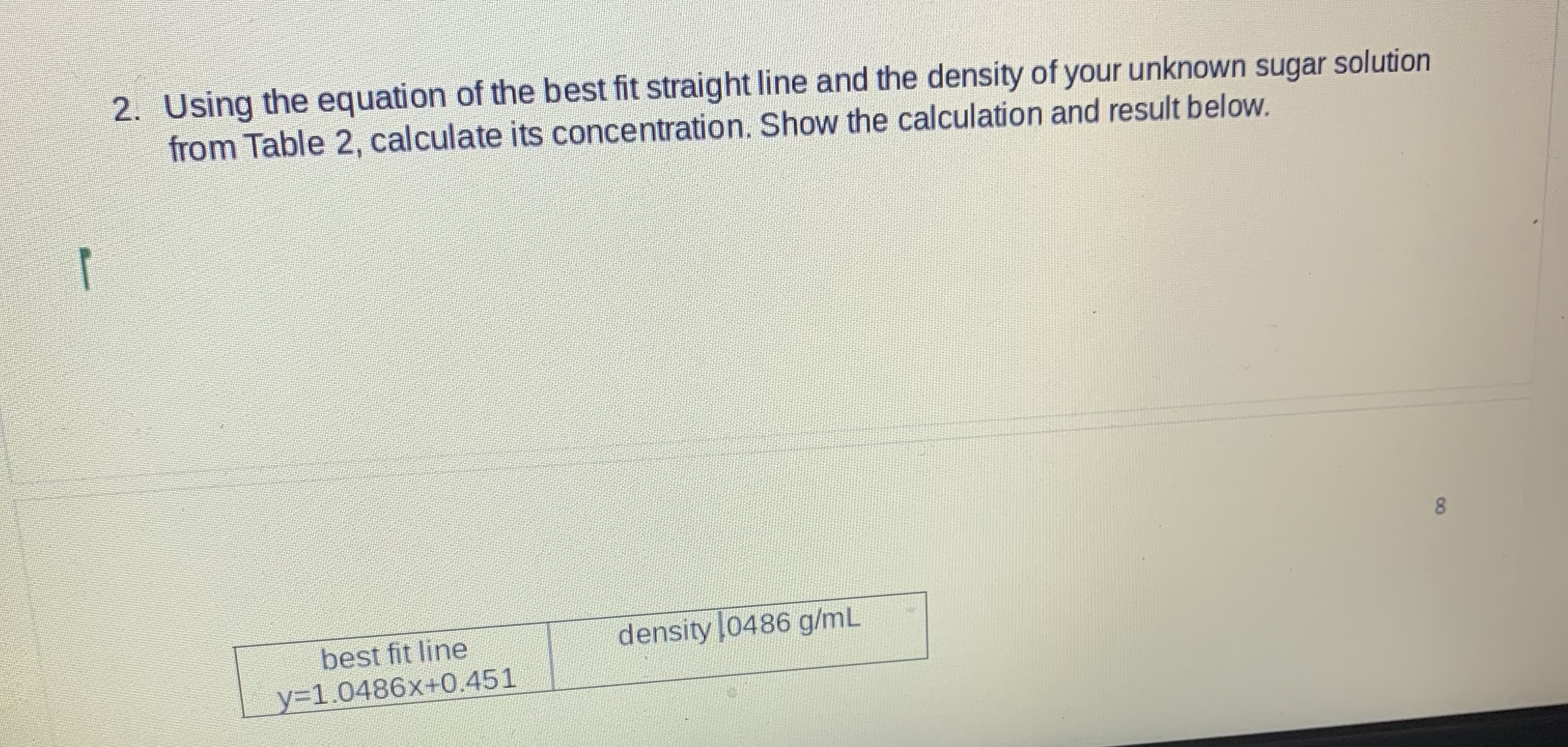 Solved 4. Using the equation of the best fit straight line | Chegg.com