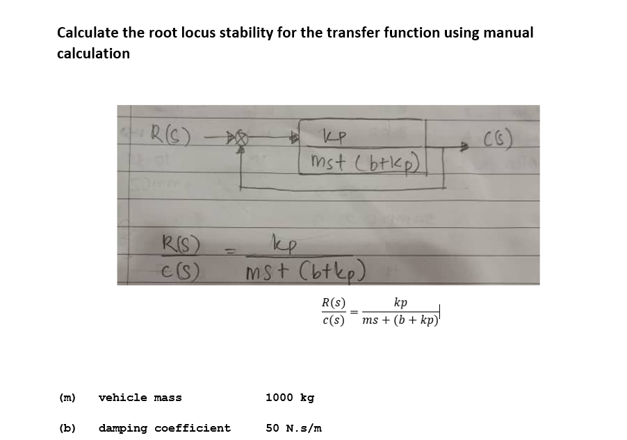Solved Calculate the root locus stability for the | Chegg.com
