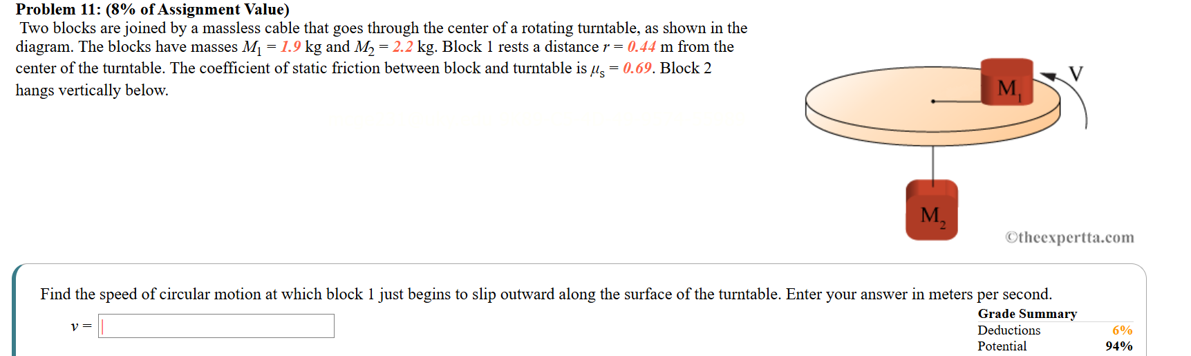 Solved Problem 11: (8% ﻿of Assignment Value)Two blocks are | Chegg.com