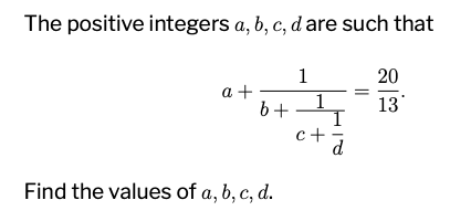 Solved The positive integers a,b,c,d are such that | Chegg.com