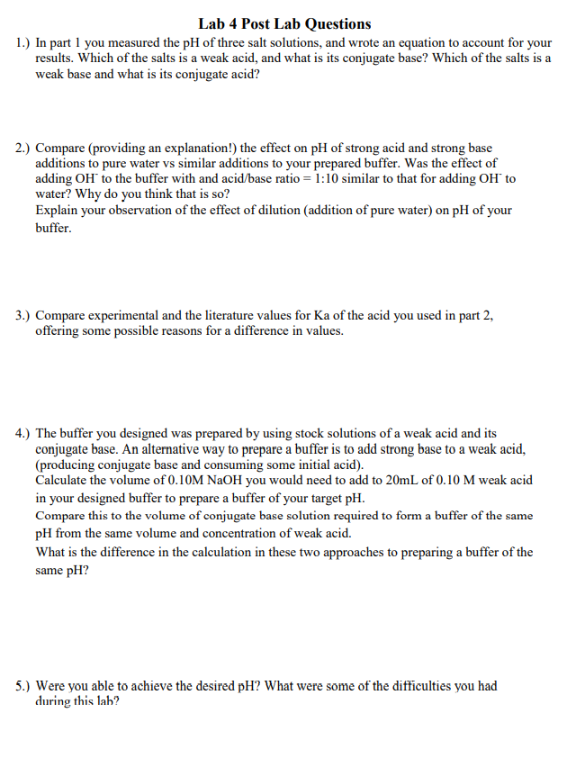 Solved Procedure Part 1, pH of salt solutions: You will need | Chegg.com