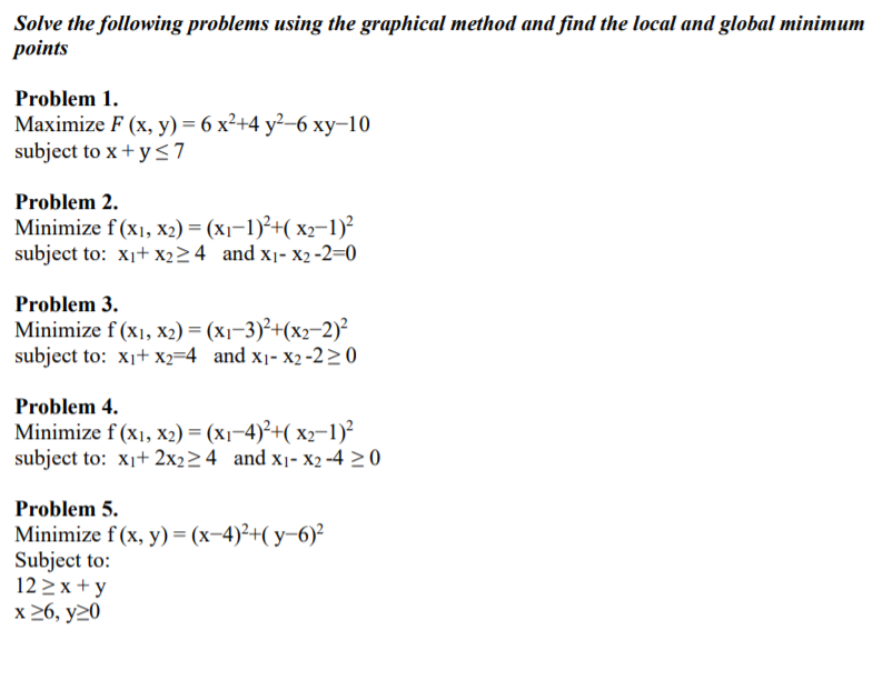 Solved Solve the following problems using the graphical | Chegg.com