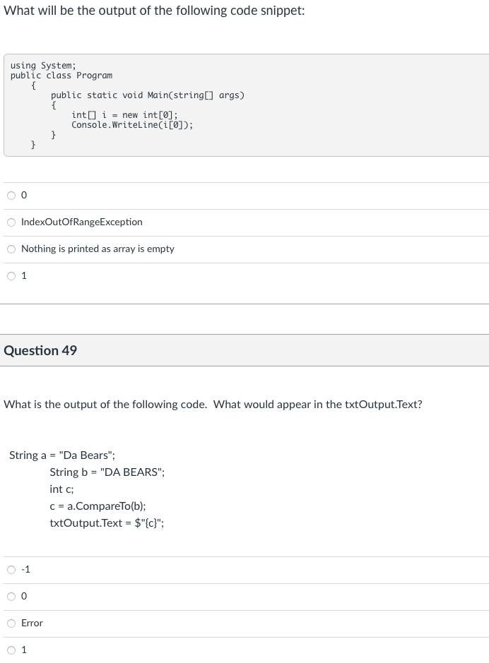 Solved 0 Indexoutofrangeexception Nothing Is Printed As