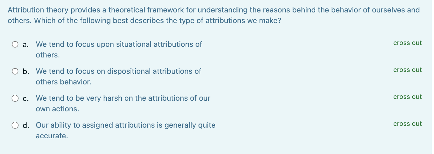 Solved Attribution theory provides a theoretical framework | Chegg.com