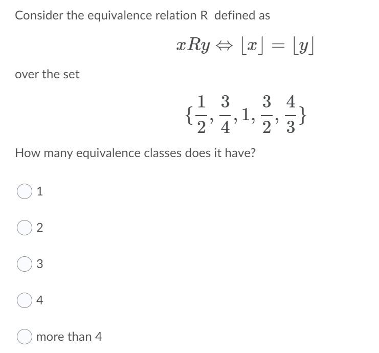 Solved Consider the equivalence relation R defined as Ry + 2 | Chegg.com