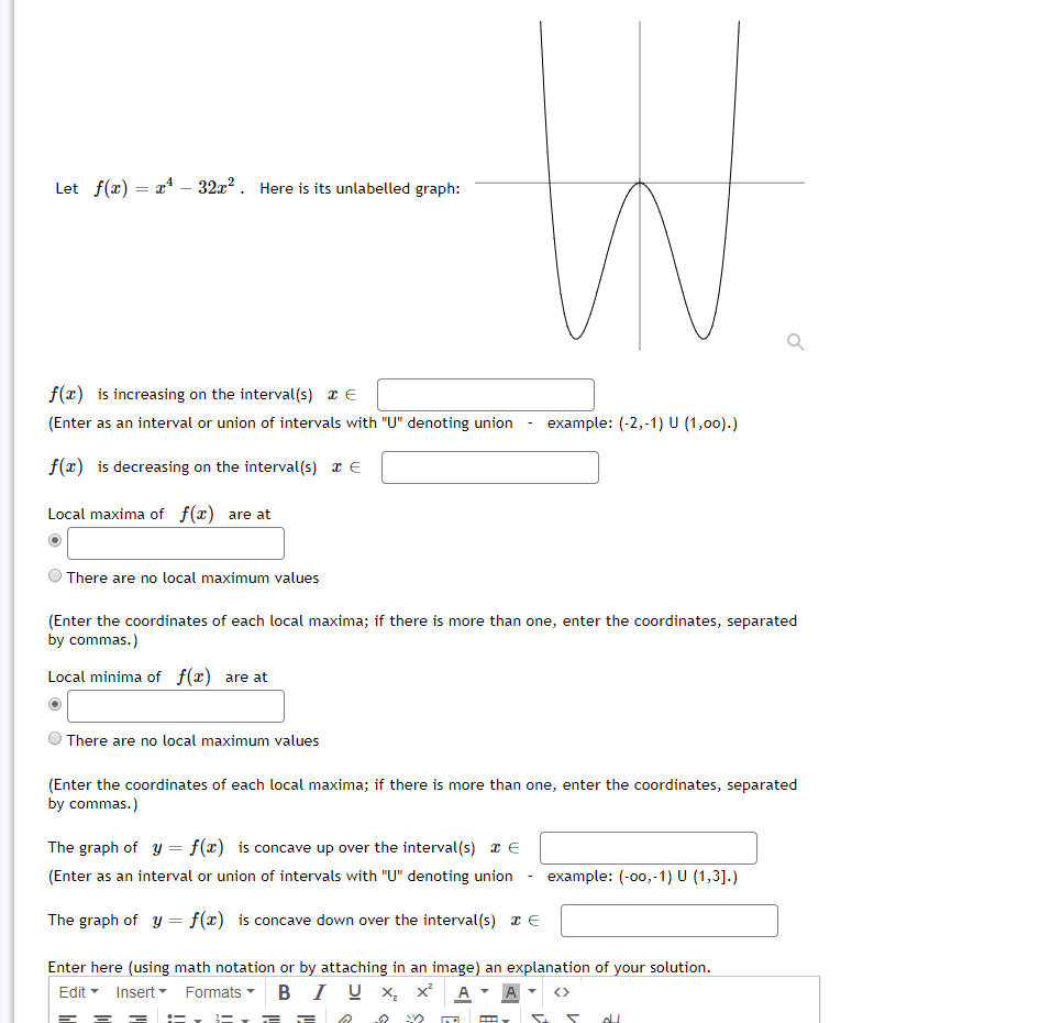 Solved Let f(x) = 24 – 32x”. Here is its unlabelled graph: a | Chegg.com
