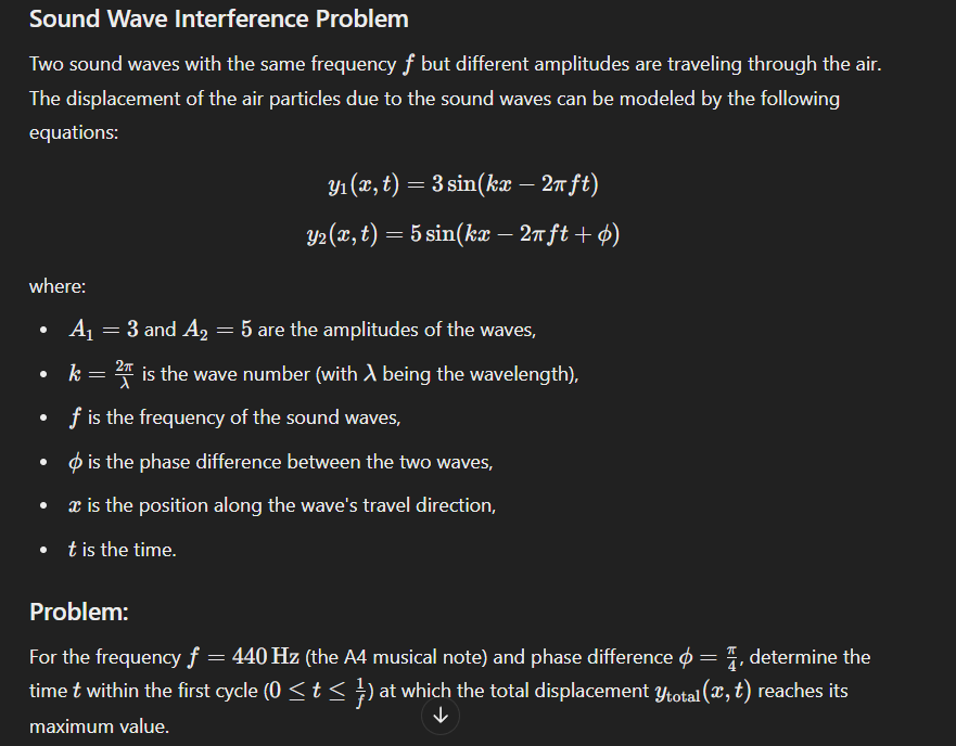 Sound Wave Interference ProblemTwo sound waves with | Chegg.com