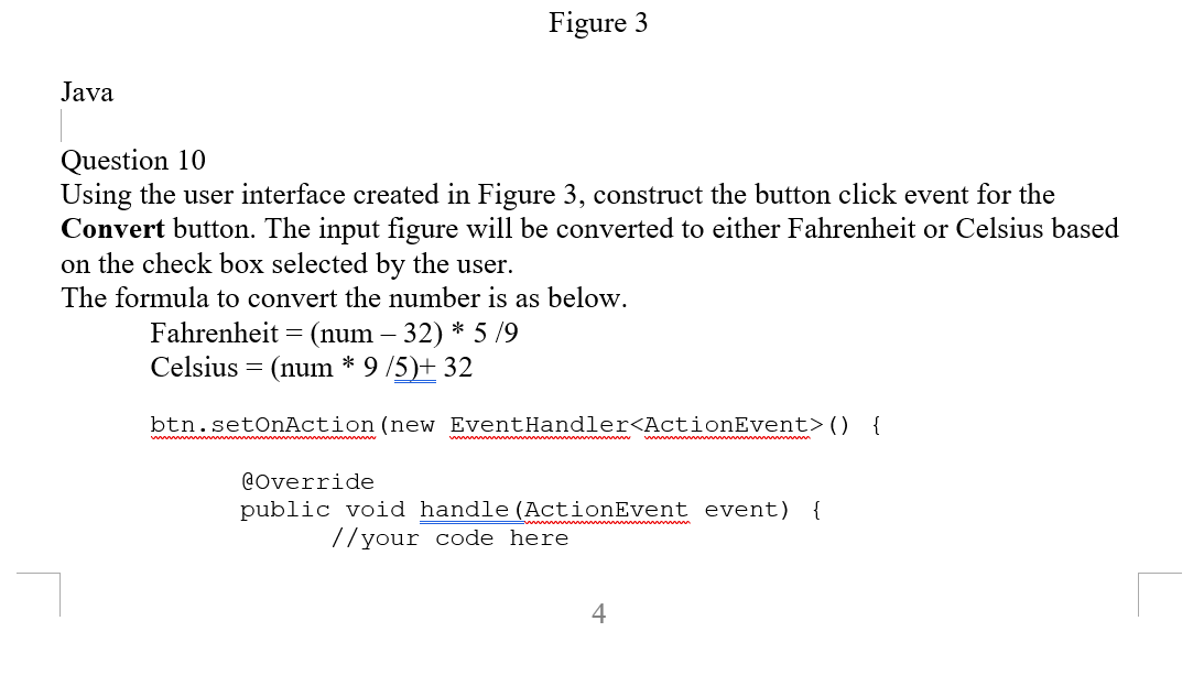 Figure 3 Java Question 10 Using the user interface | Chegg.com