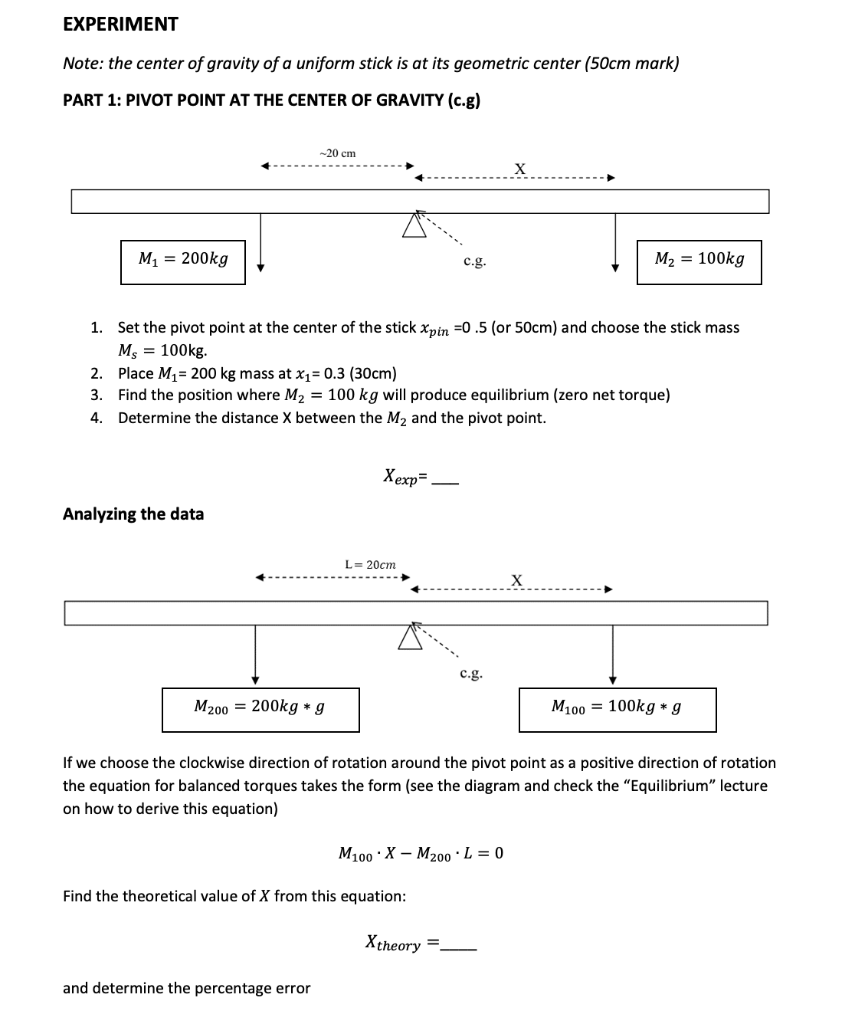 Solved Objective To use the principle of balanced torques to | Chegg.com