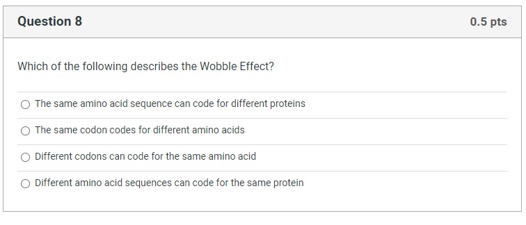 Solved Which of the following describes the Wobble Effect? | Chegg.com
