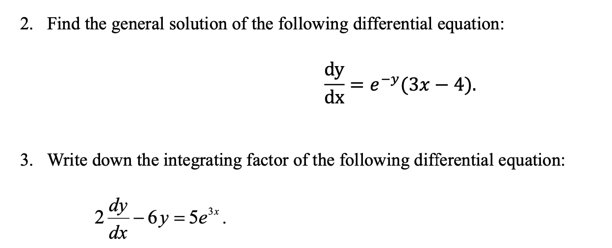 Solved 2. Find the general solution of the following | Chegg.com