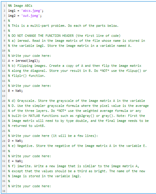 Solved 9\% Image ABC img1 = 'abcs.jpeg'; img2 = 'out.jpeg'; | Chegg.com