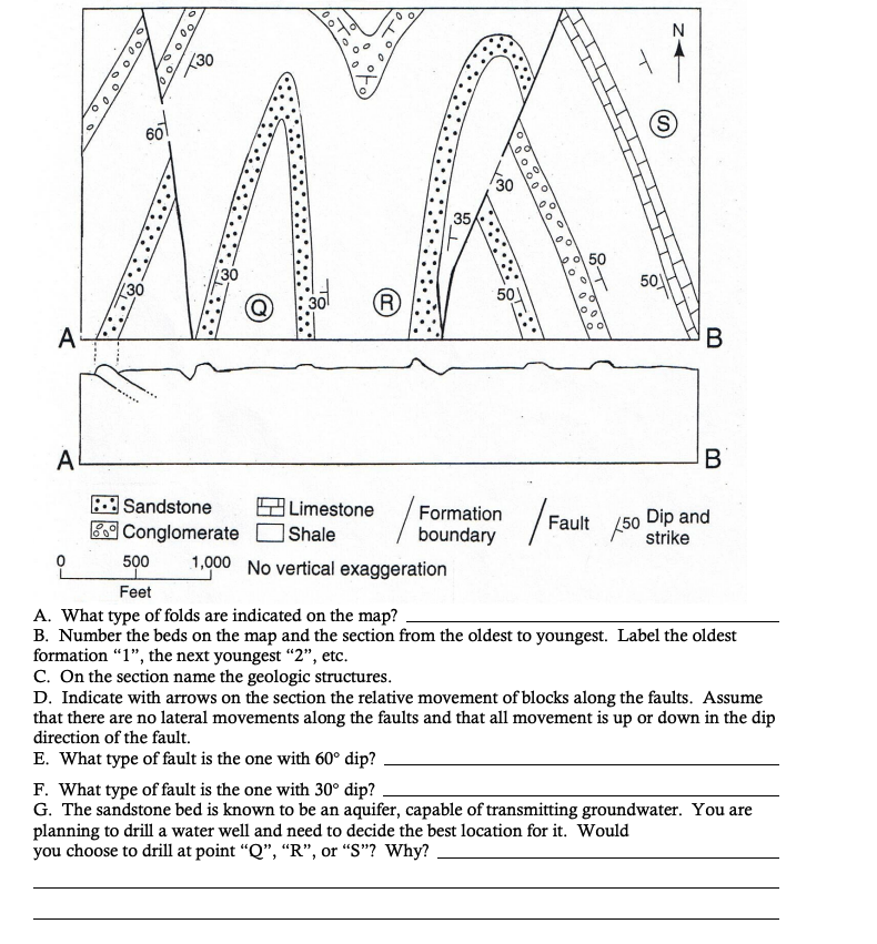 Solved Complete the cross section along line A-B. This | Chegg.com