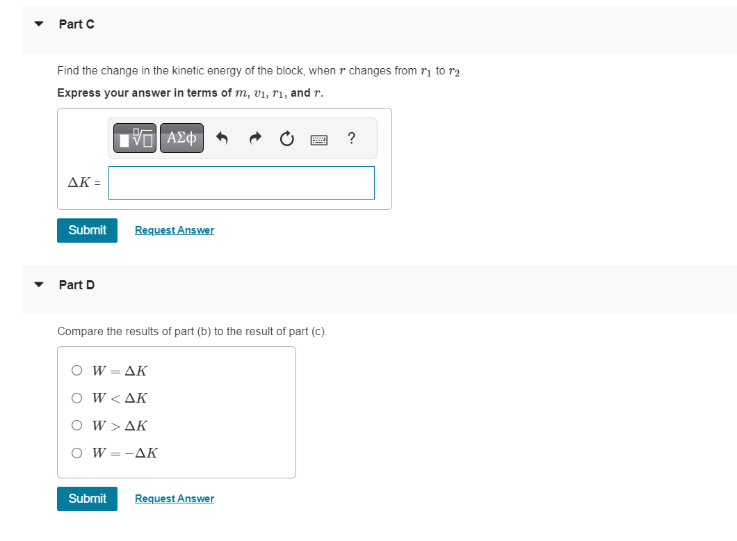 Solved A block with mass m is revolving with linear speed v1 | Chegg.com