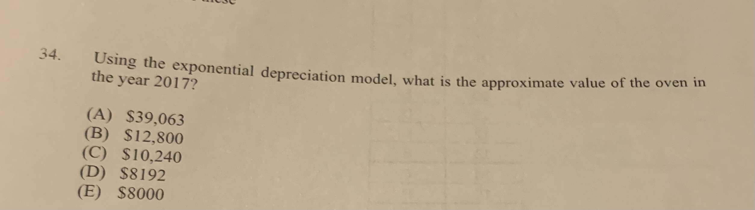 34. Using the exponential depreciation model, what is | Chegg.com
