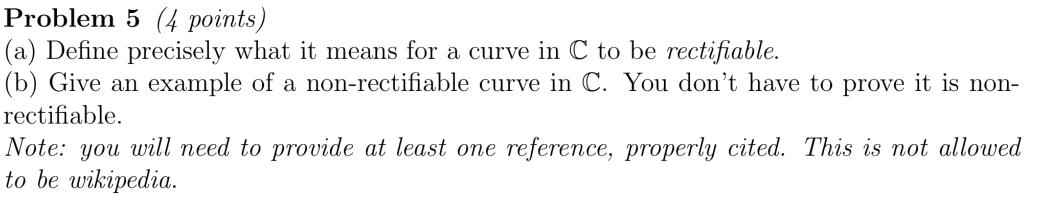 Solved Problem 5 (4 points) (a) Define precisely what it | Chegg.com